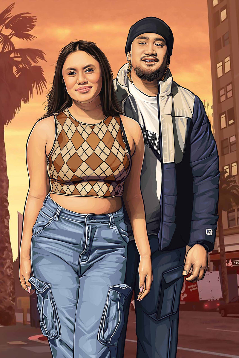 2 Person Design (Custom Cartoonized Design) – Poster Prints NZ