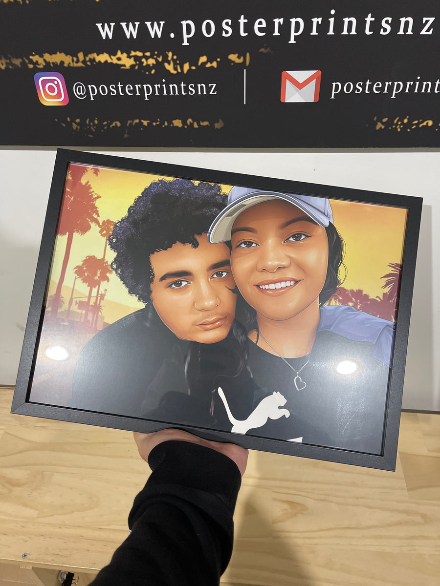 2 Person Design (Custom Cartoonized Design) – Poster Prints NZ